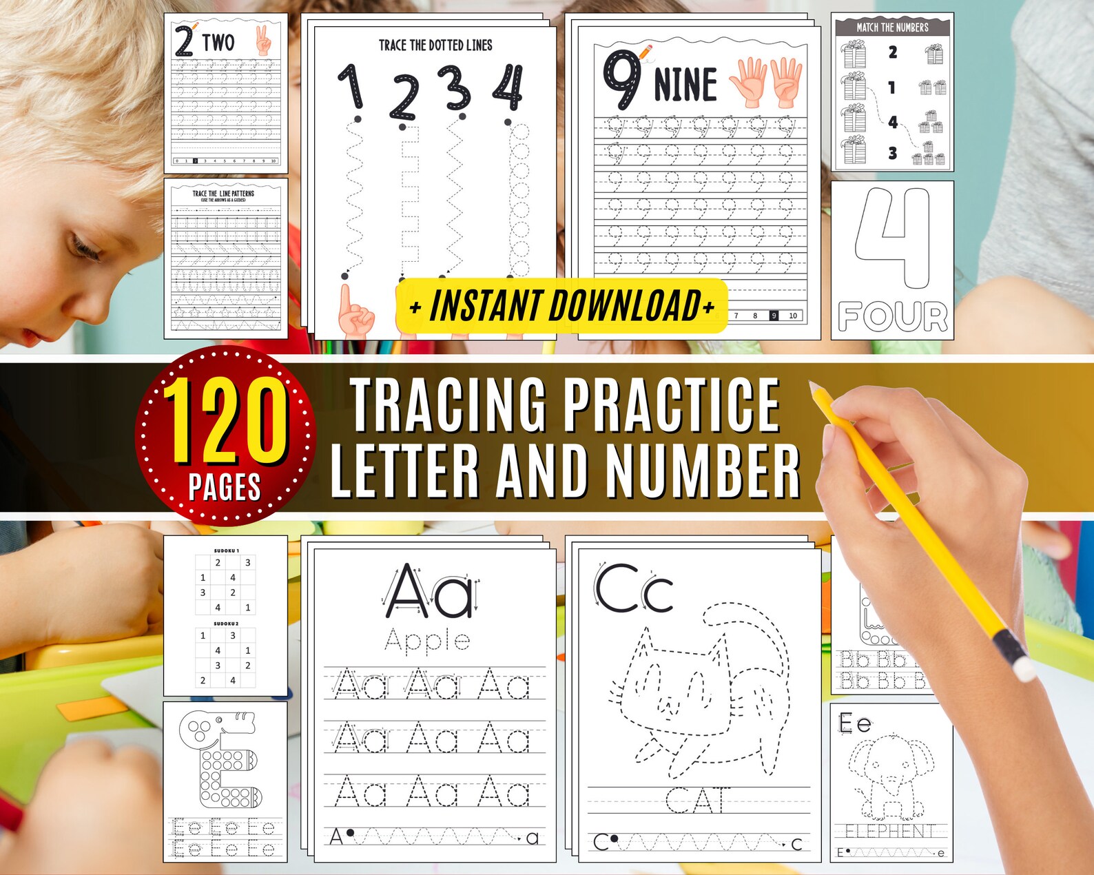 Tracing Workbook: Letters, Numbers, Shapes - Handwriting Practice ...