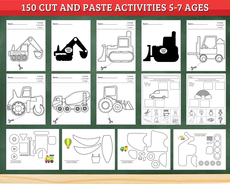 Cut Paste and Glue Activities Practice Crafts for Kids Sheets Activity ...