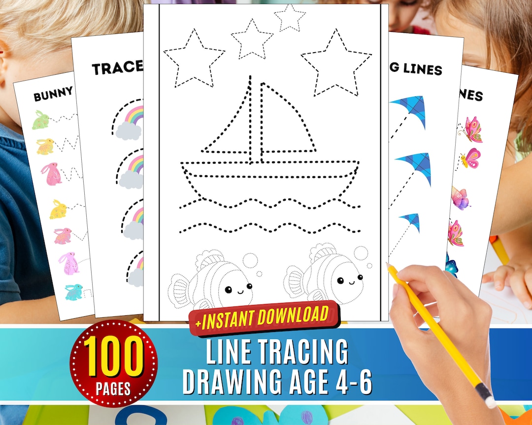 Line Tracing Worksheets: Fine Motor Skills Practice (PDF Pattern) - Etsy