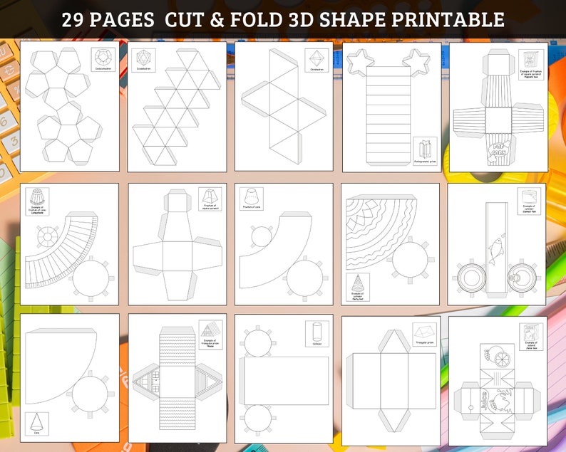 Printable 3d Shapes Nets Activity Learning Shape Geometric Cutout 3D ...