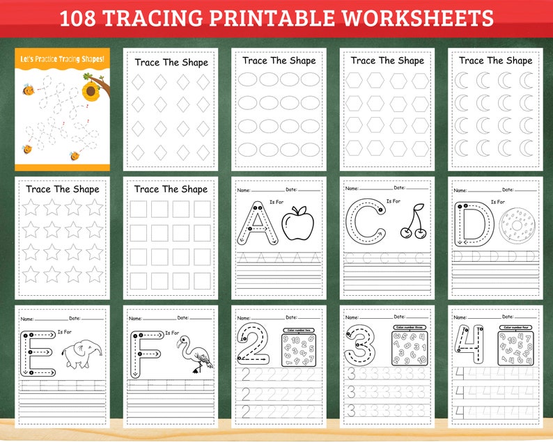 Tracing Worksheets Line Pattern Printable, Fine Motor Skills Line Trace ...