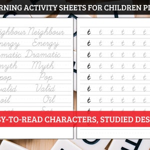 Cursive Handwriting Practice Worksheet Tracing for Kids, Printable ...