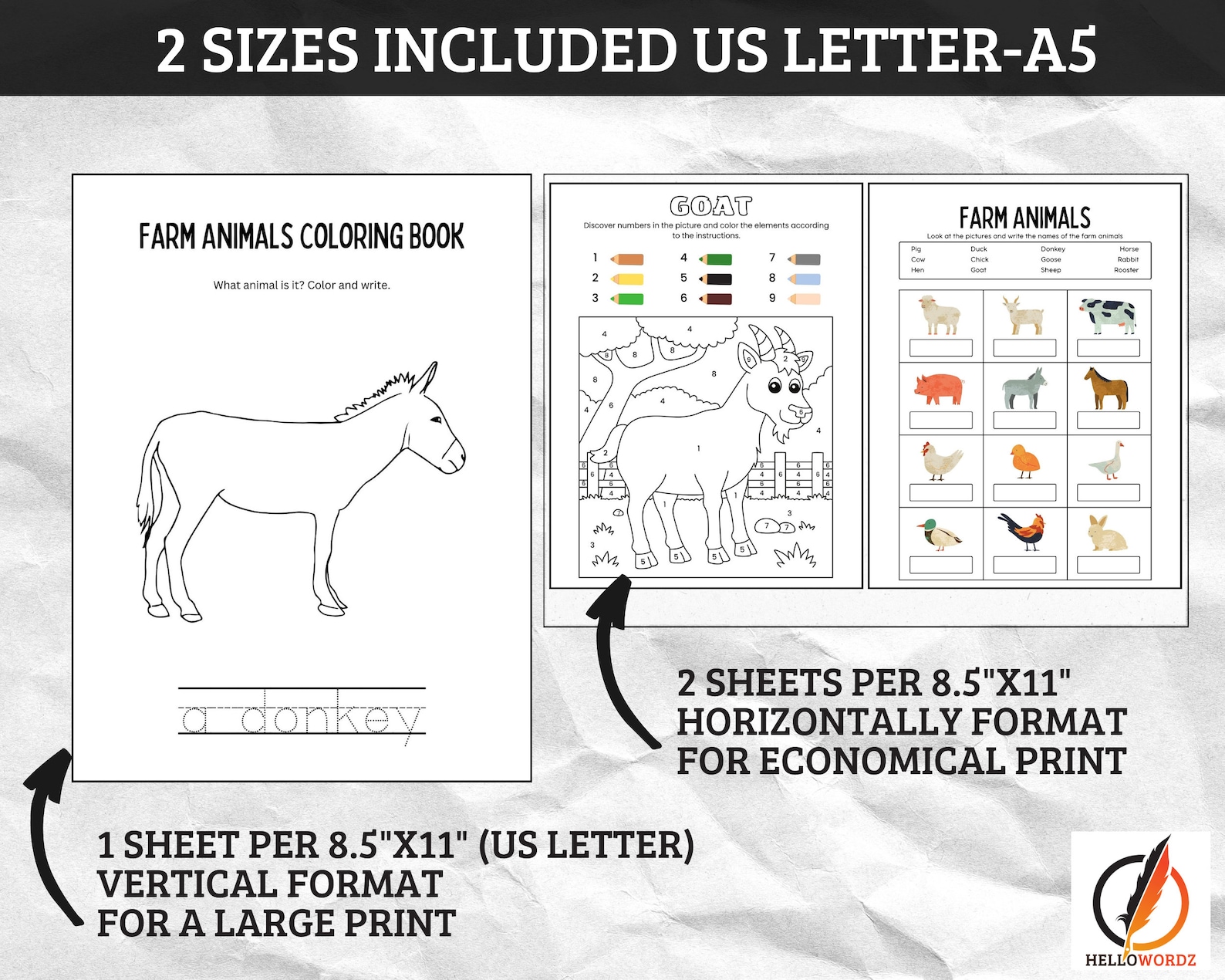 Farm Animal Worksheet for Kids, Farm Preschool Activities Printable ...
