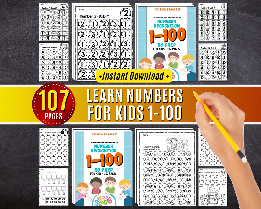 Learning Numbers 1-100 Worksheet Counting to 100 Preschool Printable ...