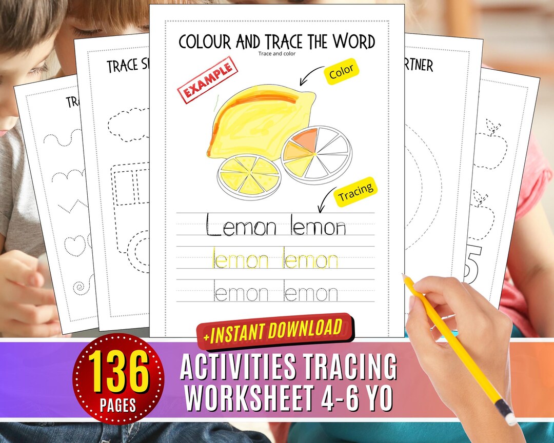 Tracing Worksheets Traceable Letters and Numbers for Kids Line Trace ...