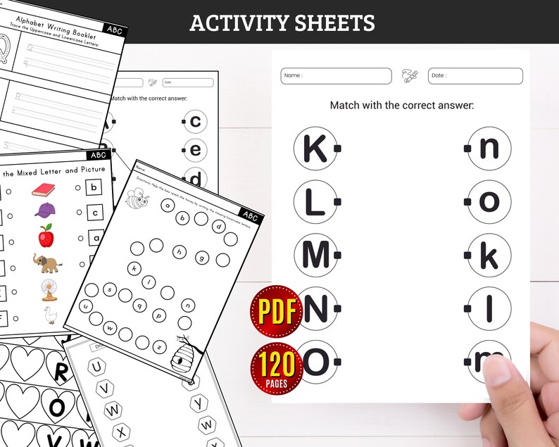 Alphabet Matching Worksheets Letter Matching Activity A-z Phonics ...