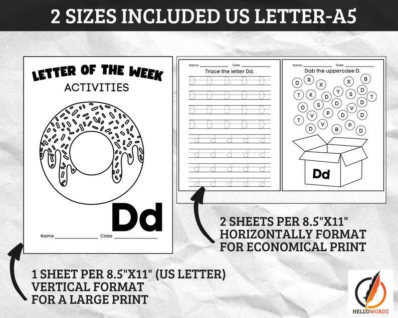 Letters Worksheets Recognition Alphabet Preschool Activity Tracing ...