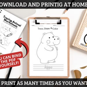 Tracing Animal Worksheets Fine Motor Skills Printable Pen Control Trace ...