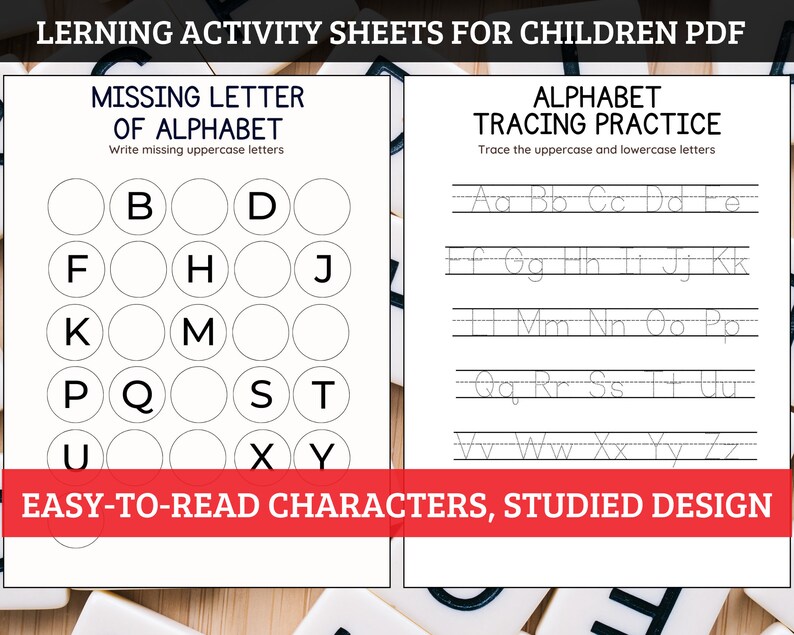 Missing Letter Alphabet Worksheets for Kids, Fill the Missing Letter ...