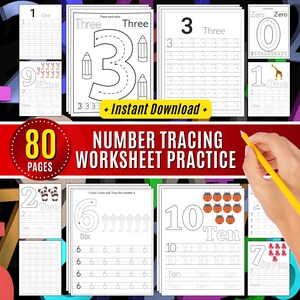 Tracing Worksheets Bundle Number Tracing Letters Activity Worksheets ...