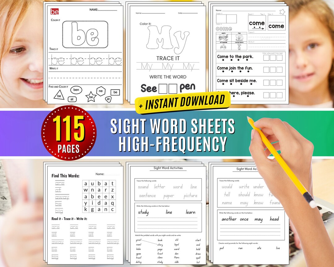 High Frequency Words Worksheets Kindergarten Fry Sight Word Printable ...