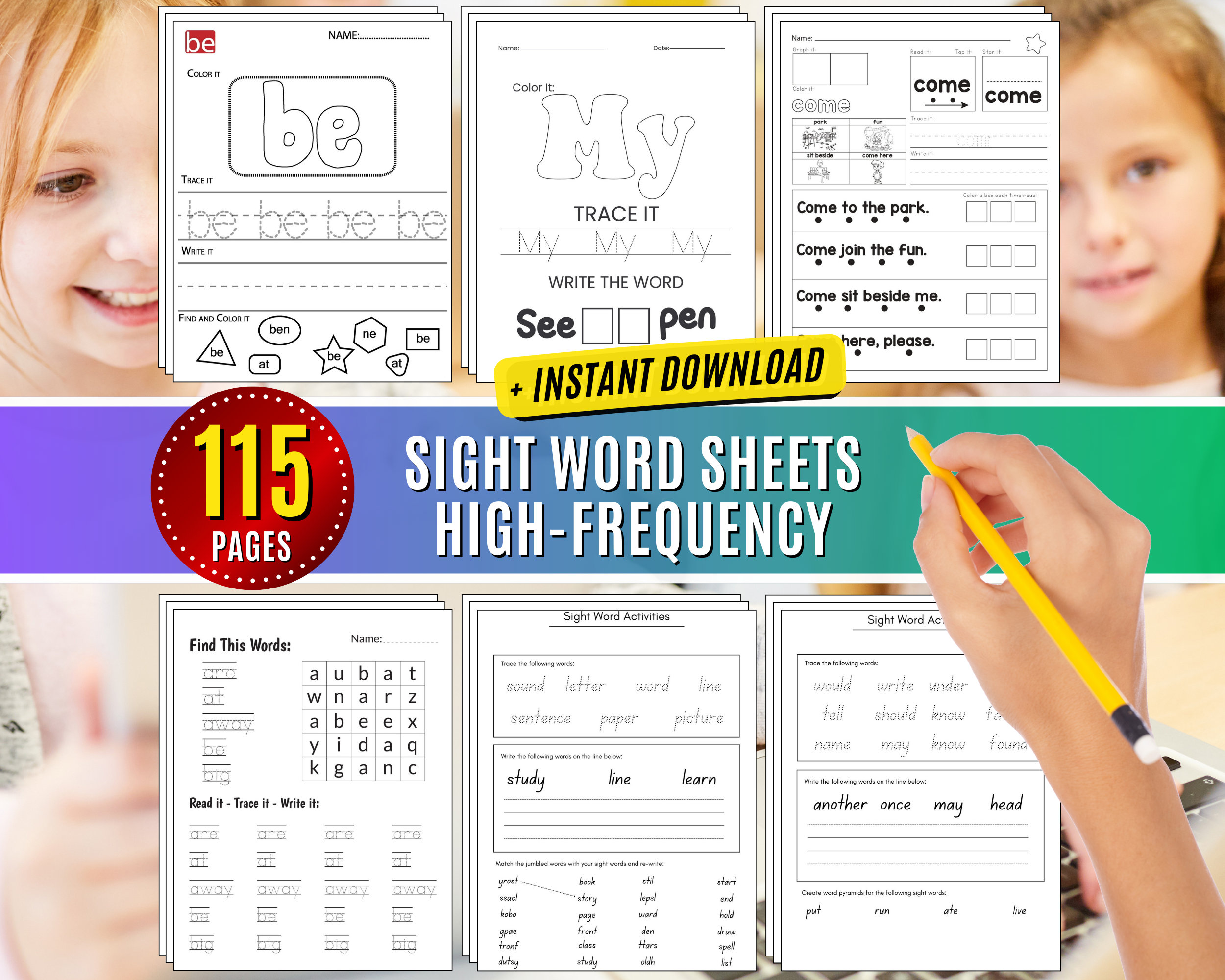 High Frequency Words Worksheets Kindergarten Fry Sight Word Printable ...