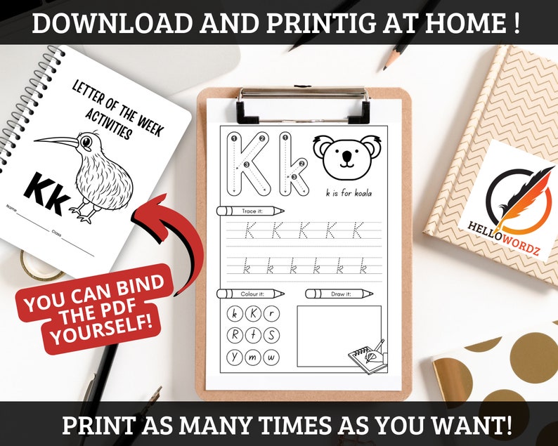 Letter K Worksheets Preschool Letters of Week Pre-k Activity Tracing ...