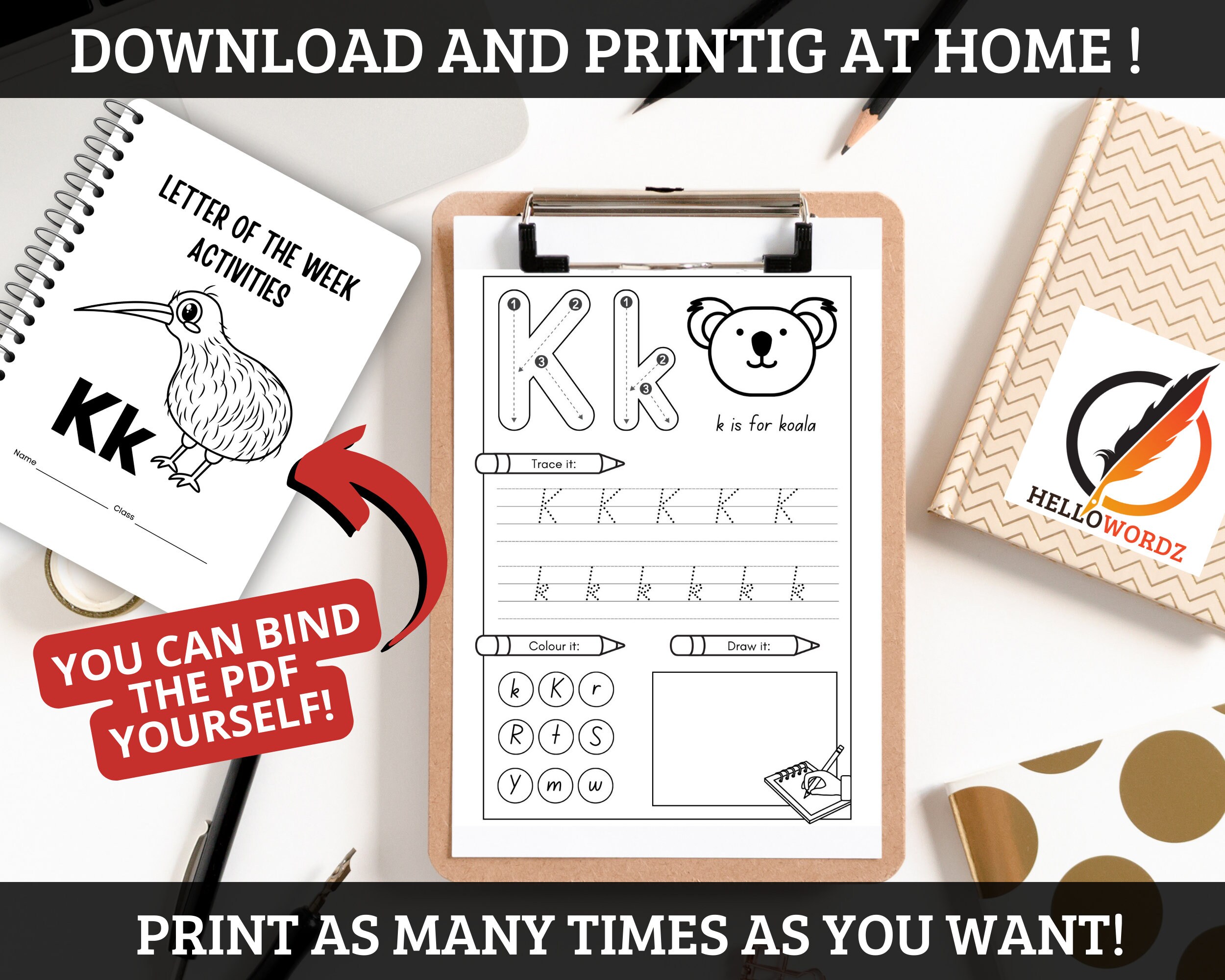 Letter K Worksheets Preschool Letters of Week Pre-k Activity Tracing ...