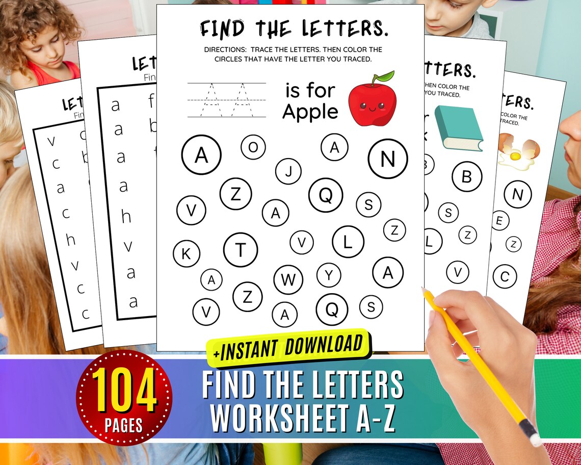 Find the Letters Hunt Worksheets, Find and Dab Alphabet ABC Printable A ...