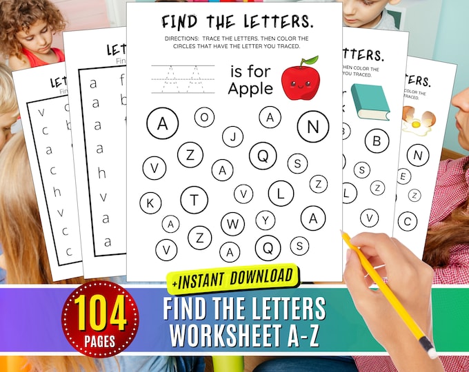 Alphabet Find the Letter Printable Worksheets - Etsy Canada
