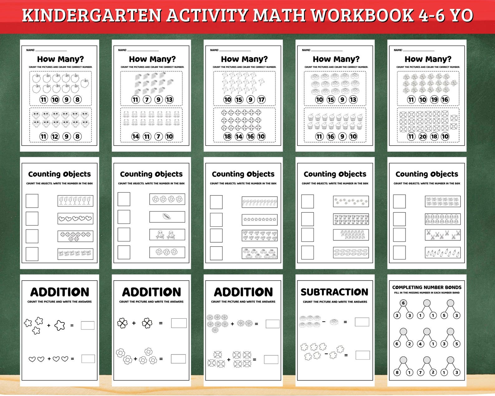 Kindergarten Math Worksheets Number and Counting, Learning Counting 1 ...