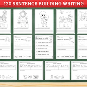 Writing Sentence Building Starters Practice for Kid Worksheets Sight ...