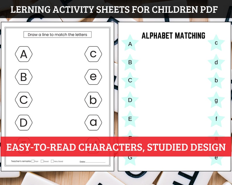 Alphabet Matching Worksheets Letter Matching Activity A-z Phonics ...