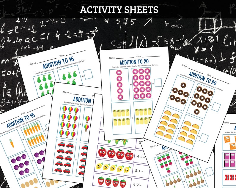 Basic Addition Math Worksheets 1st Grade Printable Subtraction Adding ...