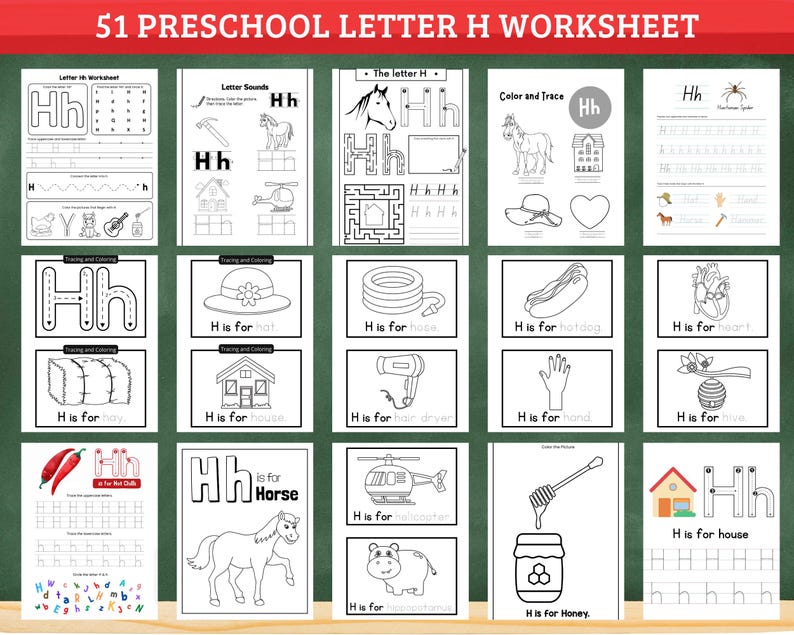 Preschool Letter H Worksheet Printables Letters of Week Pre-k Activity ...