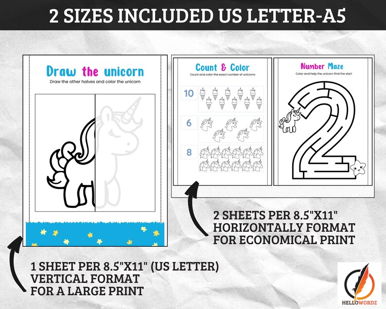Unicorn Activity Worksheets Letter Alphabet Coloring Unicorn Number ...