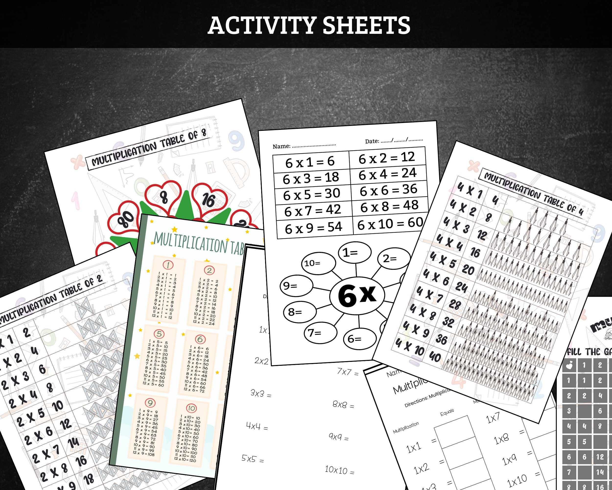 Multiplication Practice Worksheets Times Table Printable Chart ...
