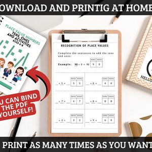 Place Value Worksheet Kindergarten Activity Book for Kids, Math ...