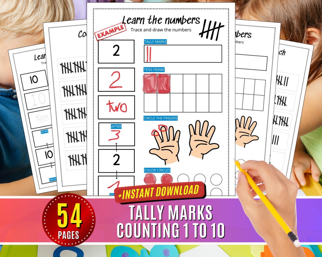 Tally Marks Worksheet Counting to 10 Ten Frame Printable Learning ...