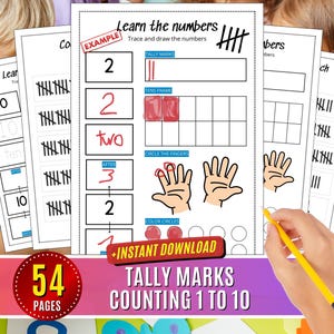 Tally Marks Worksheet Counting to 10 Ten Frame Printable Learning ...