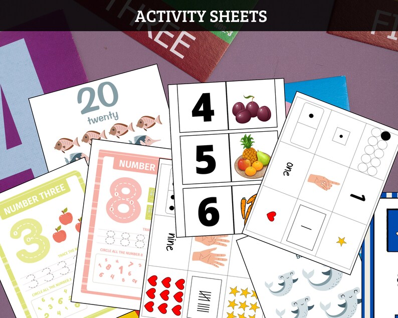 Numbers Flashcards Educational Card Numbers Printables Preschool ...