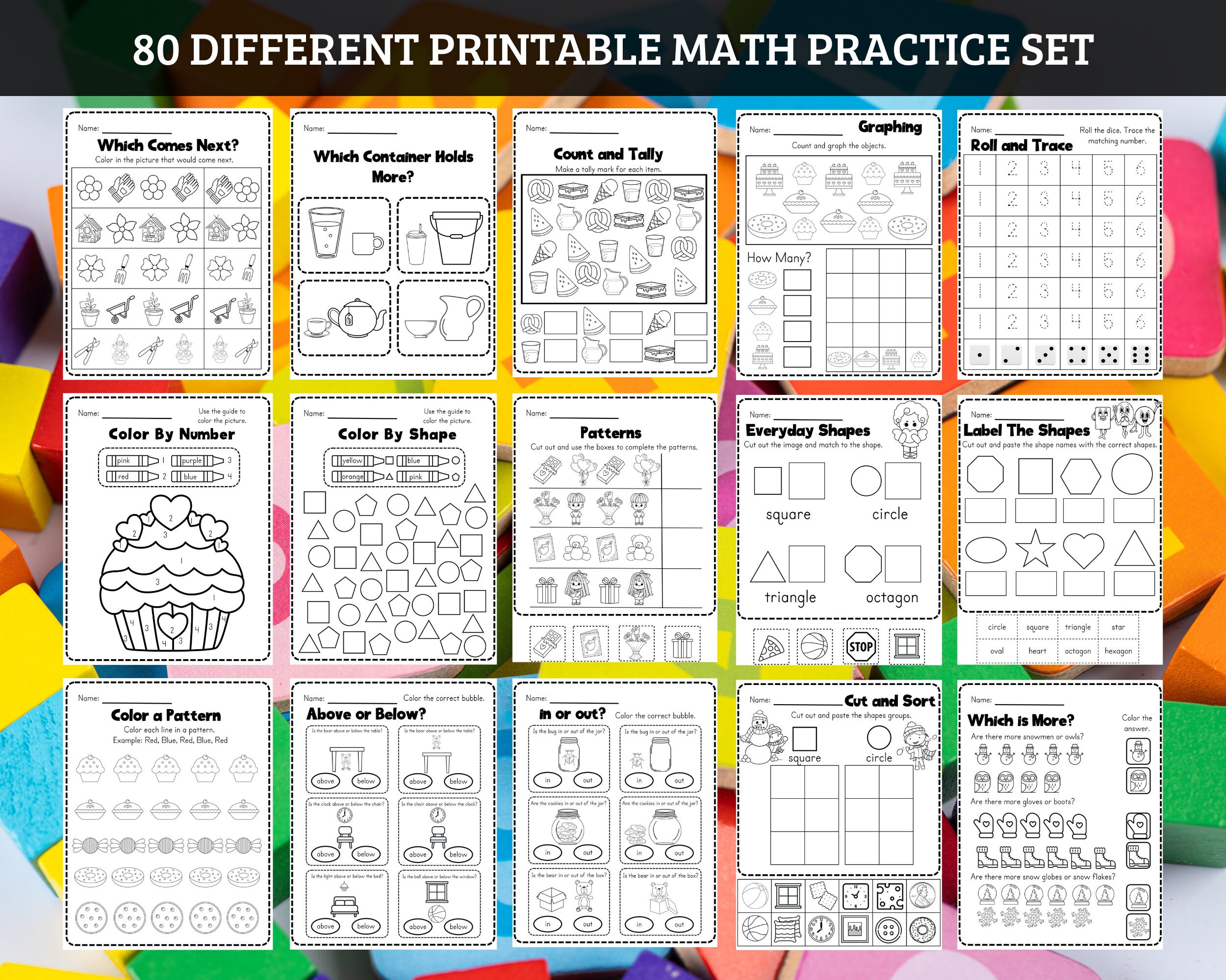 Kindergarten Math Worksheets Number Practice Printables Counting ...
