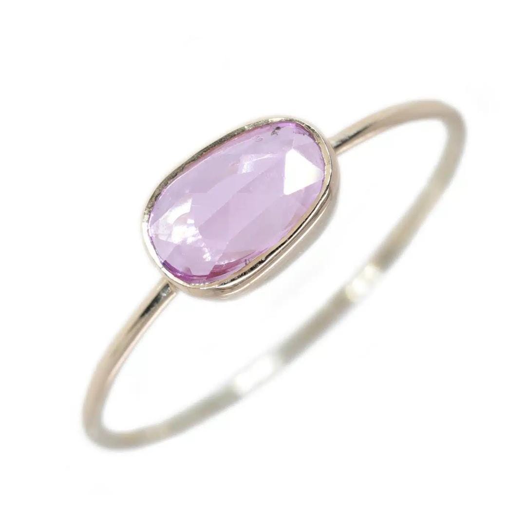 Pink Color Stone Ring 10k Yellow Gold - Etsy
