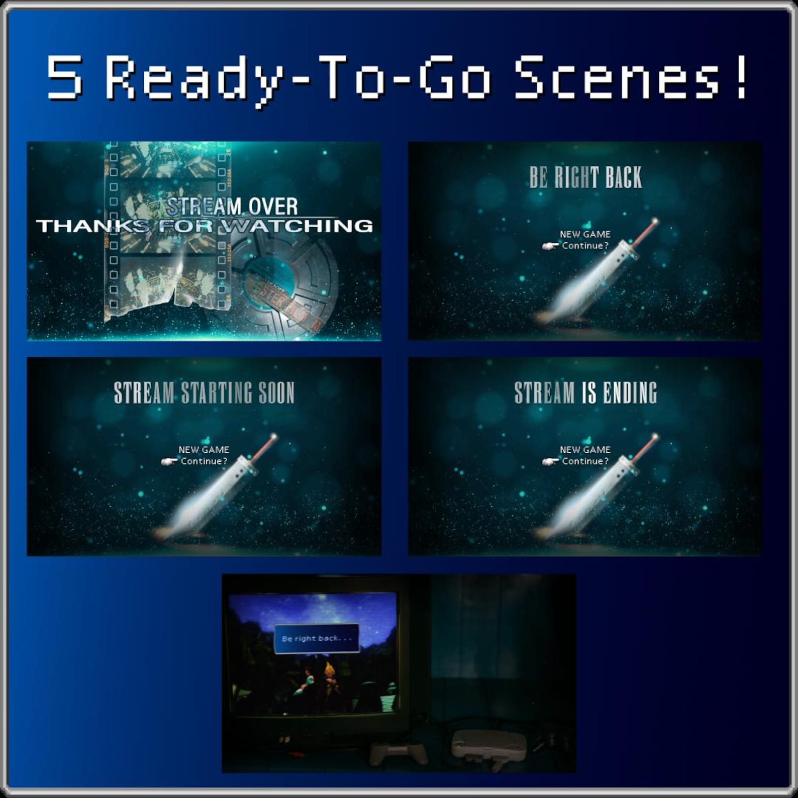 Final Fantasy VII Streamer Bundle: Animated Alerts, Overlays, Panels ...