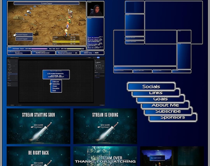 Final Fantasy 7 Stream Overlay Twitch Theme / Youtube Design - Animated ...