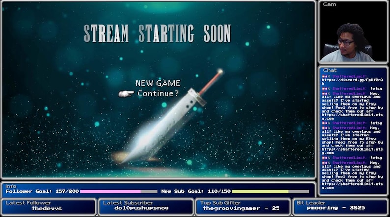 Final Fantasy VII Streamer Bundle: Animated Alerts, Overlays, Panels ...