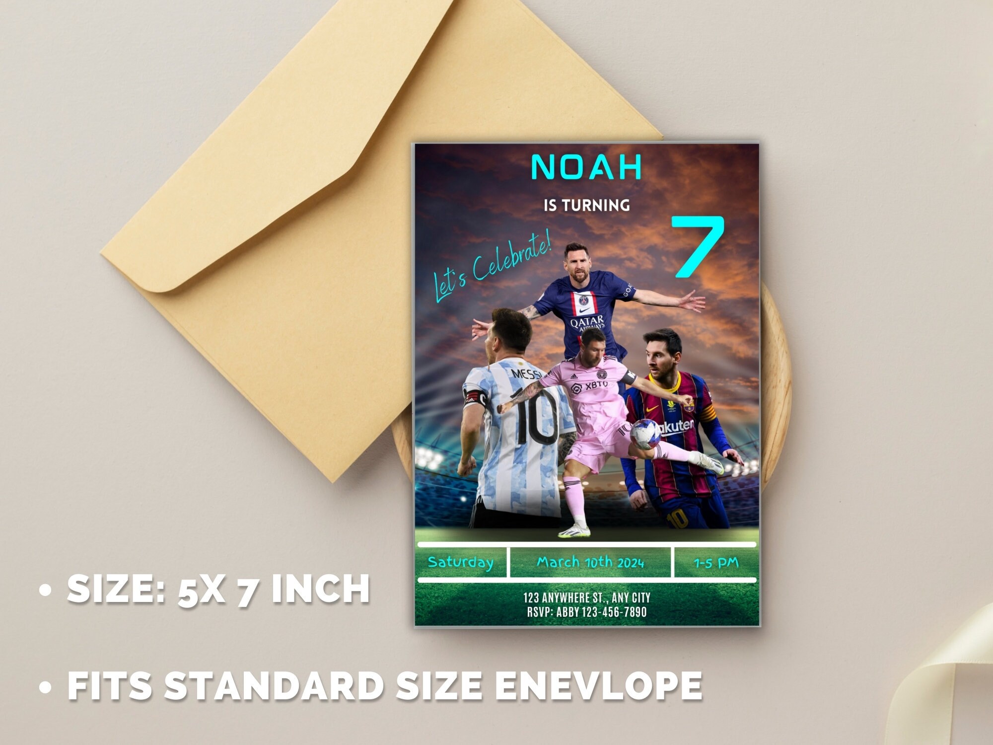 Editable Messi Birthday Invitation Instant Download Messi Birthday ...