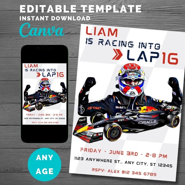 Red Bull Party Invitation - Etsy