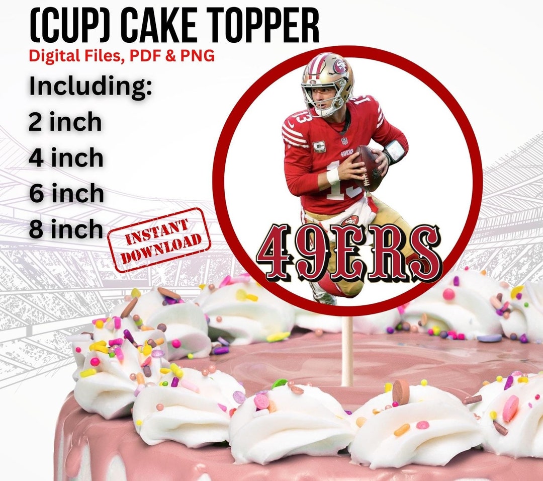49ers Brock Purdy Cake and Cup Cake Toppers, Brock Purdy Cake Topper ...
