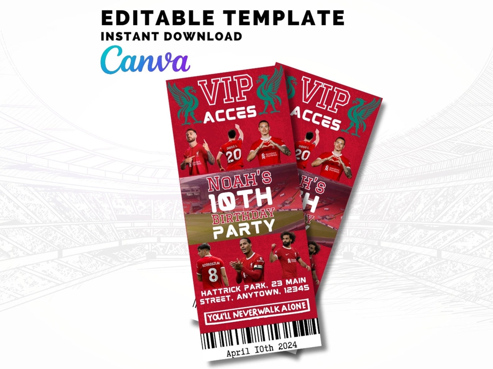 Liverpool Birthday Party VIP Access Pass, Party Favor Liverpool ...