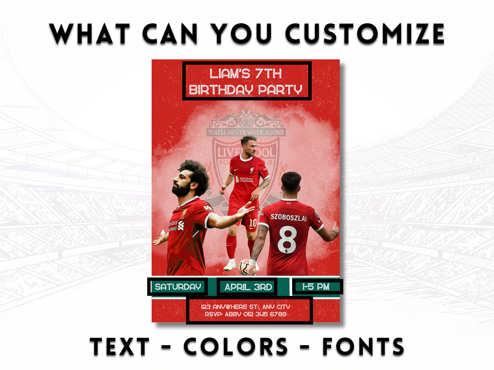 Liverpool Birthday Party Editable Invitation Template to Invite Friends ...