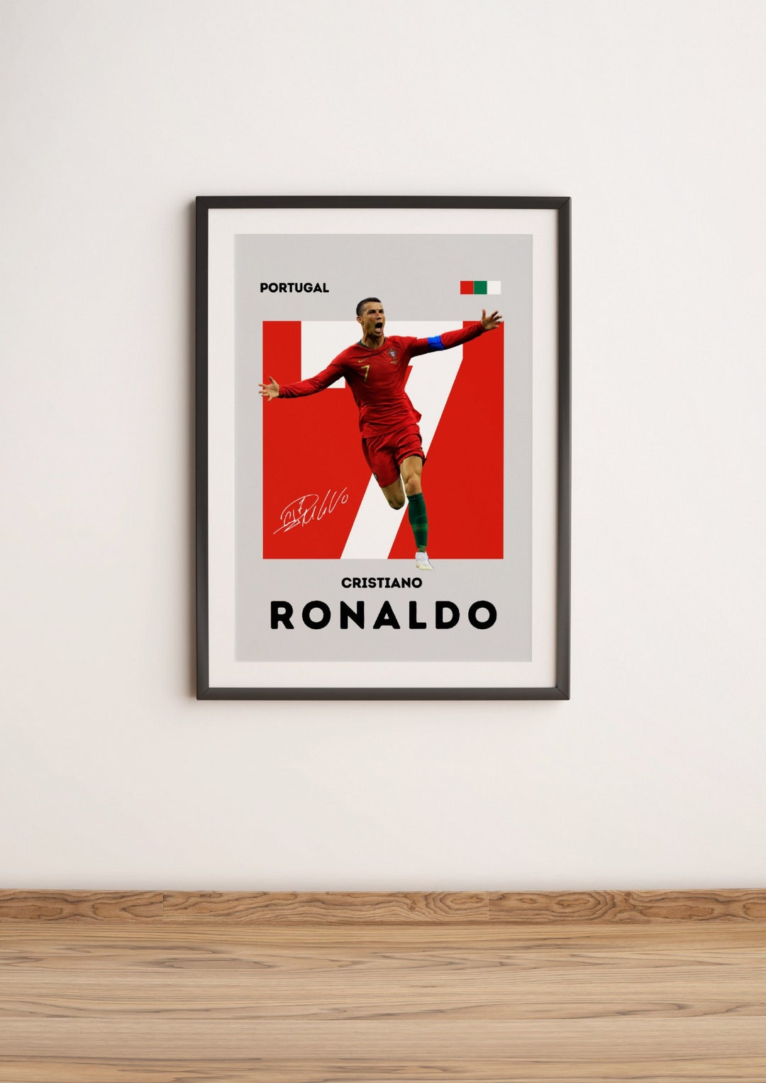 Ronaldo Poster Soccer Poster Ronaldo Poster Signed Soccer Wall Art ...