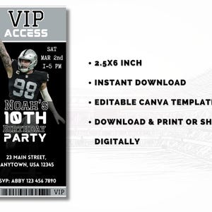 Raiders Themed Football Invitation, Digital Invitation, Sports Invite ...
