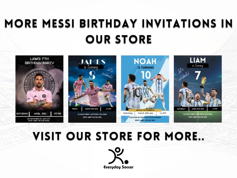 Editable Messi Birthday Invitation, Messi Invite, Argentina Soccer ...