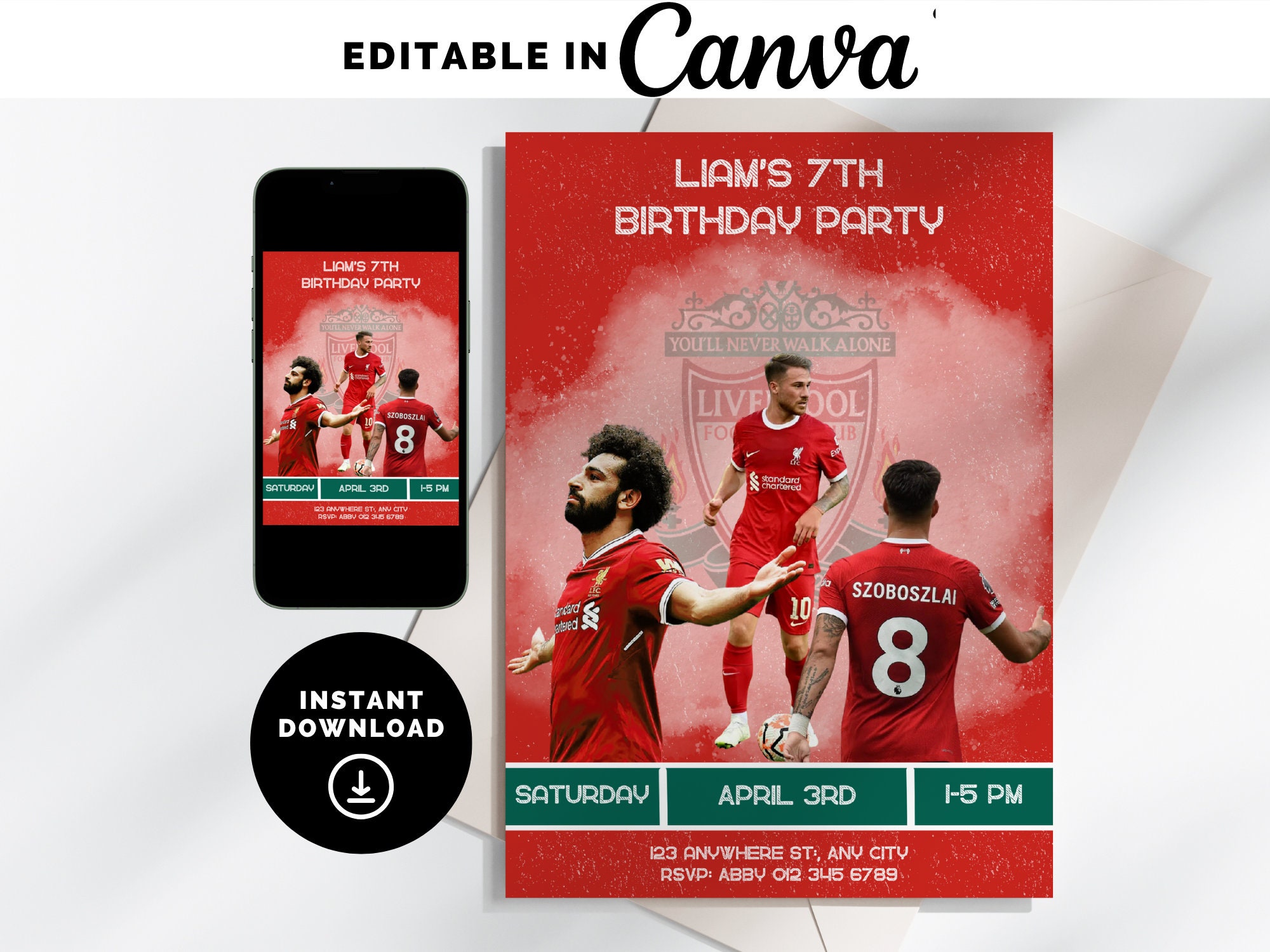 Liverpool Birthday Party Editable Invitation Template to Invite Friends ...