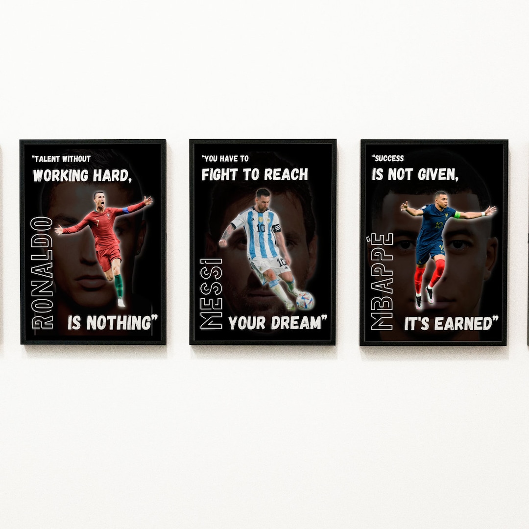 Motivational Soccer Poster Set Soccer Players Posters Soccer Posters ...