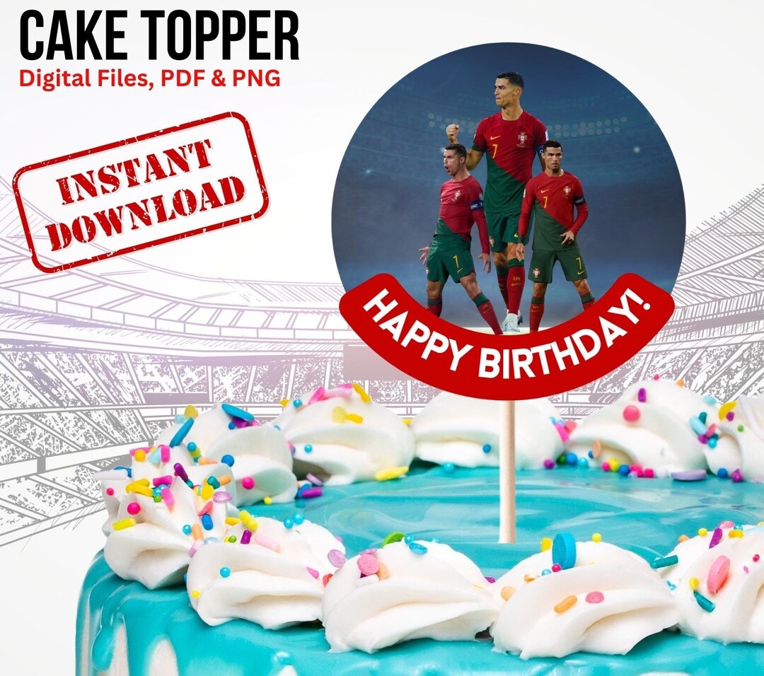 Ronaldo Birthday Cake Topper, Ronaldo Birthday Theme, Ronaldo Birthday ...