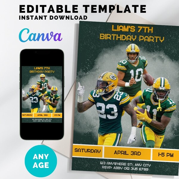 Green Bay Invitation - Etsy