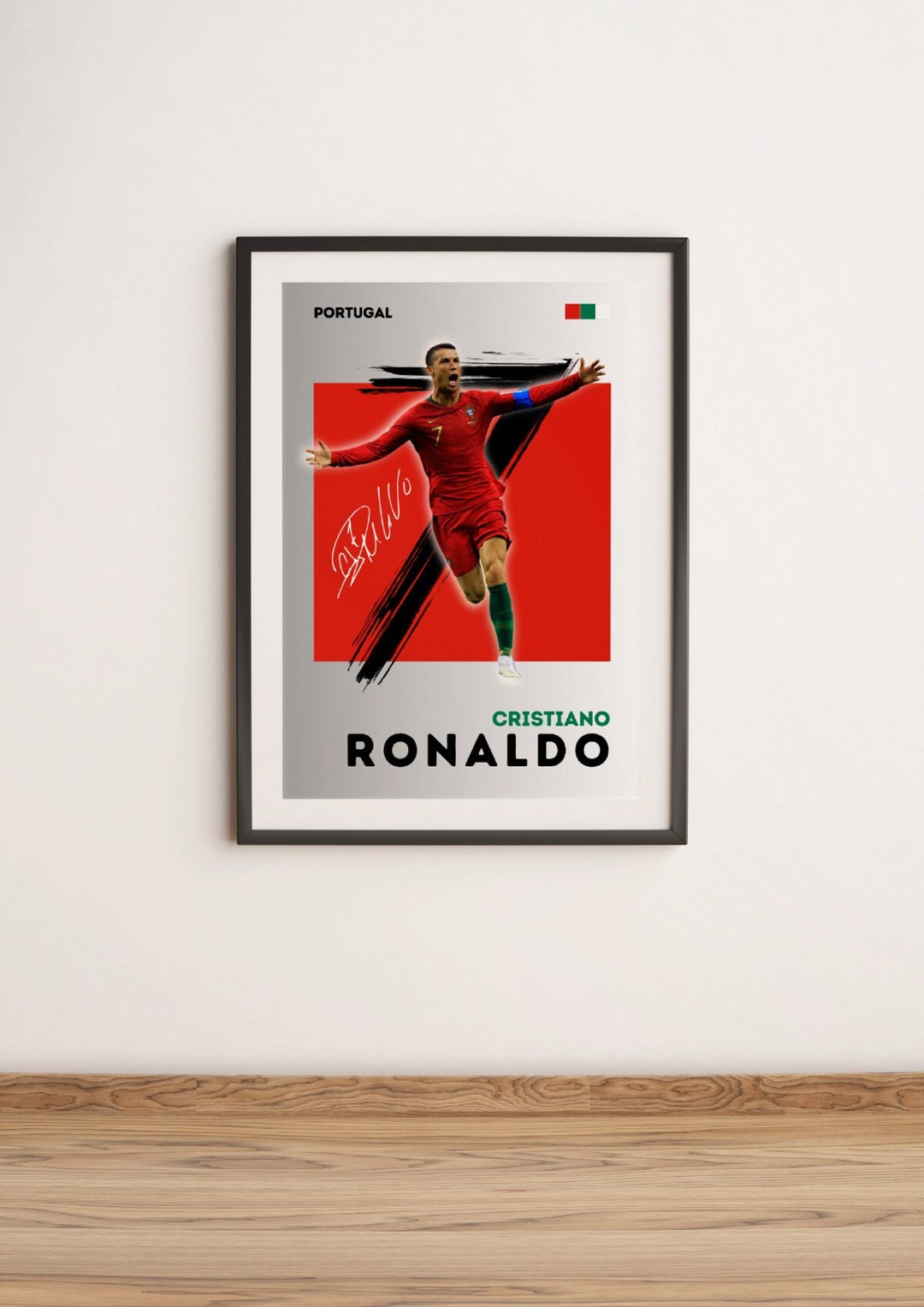 Cristiano Ronaldo Poster Soccer Wall Poster Ronaldo Portugal Poster ...