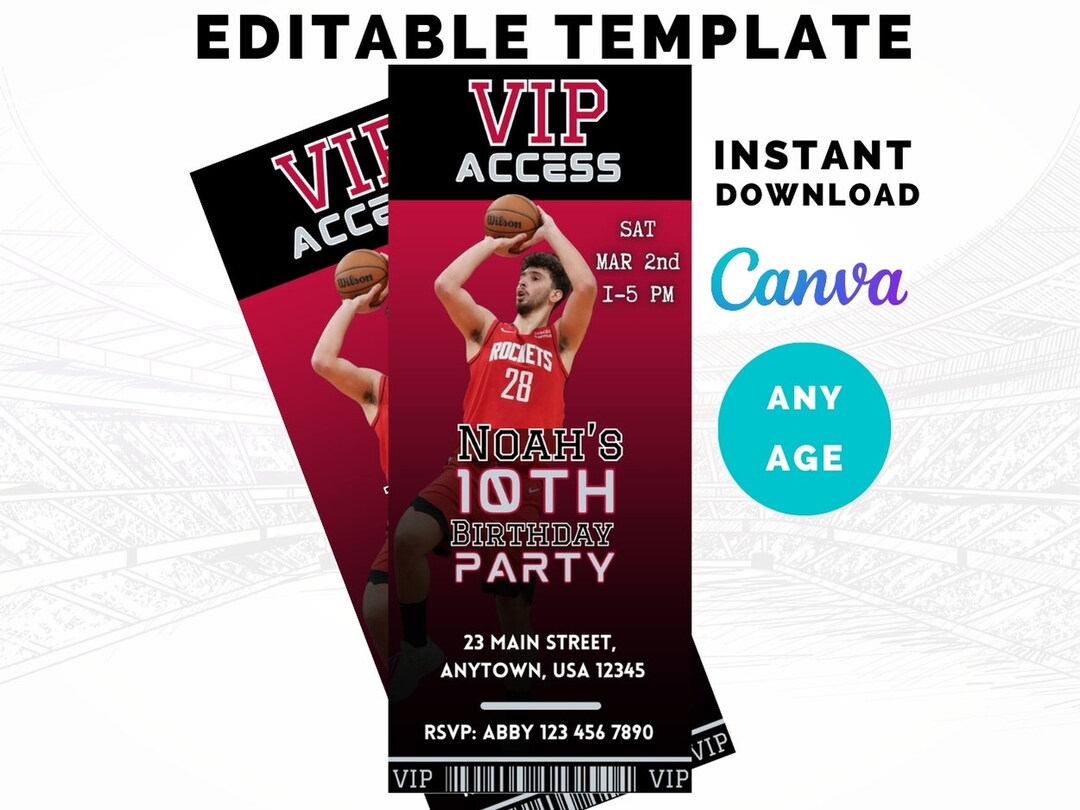 Houston Rockets Themed Invitation, Alperen Sengun Invite, Basketball ...